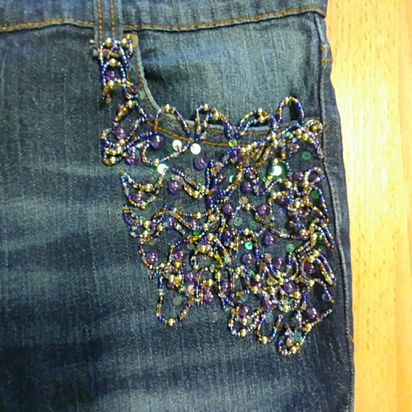 Cache | Jeans | Cache Beaded Sequined Flared Jeans | Poshmark